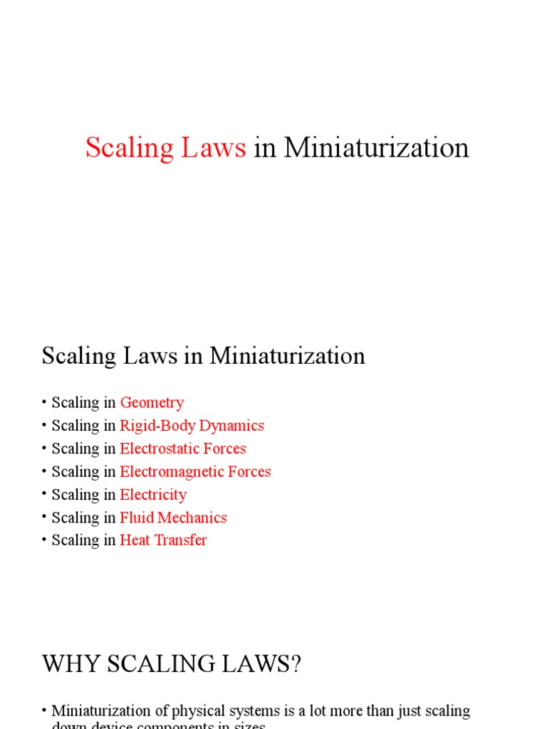 Scaling Laws: in Miniaturization | PDF | Electric Field | Force