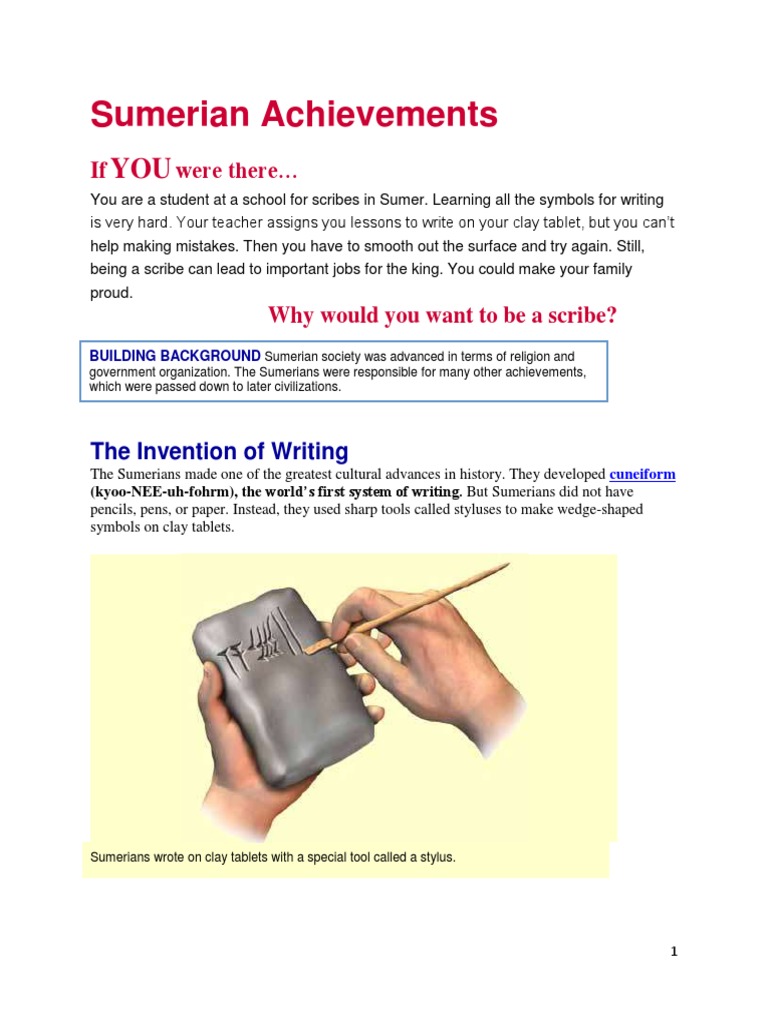 Sumerian Achievements | PDF | Sumer | Writing