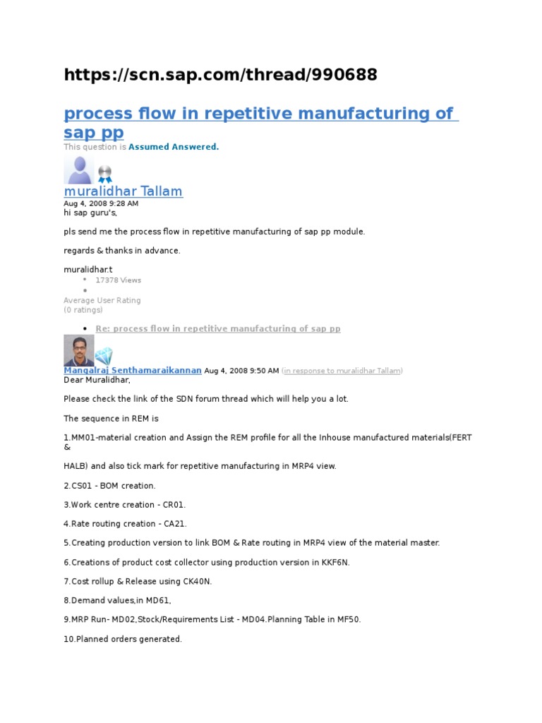 Flow Repetitive Manufacturing | Computing | Technology