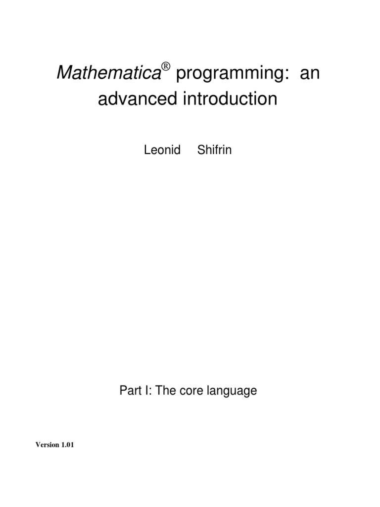 Mathematica Programming Advanced Intro Parameter Computer Programming Matrix Mathematics