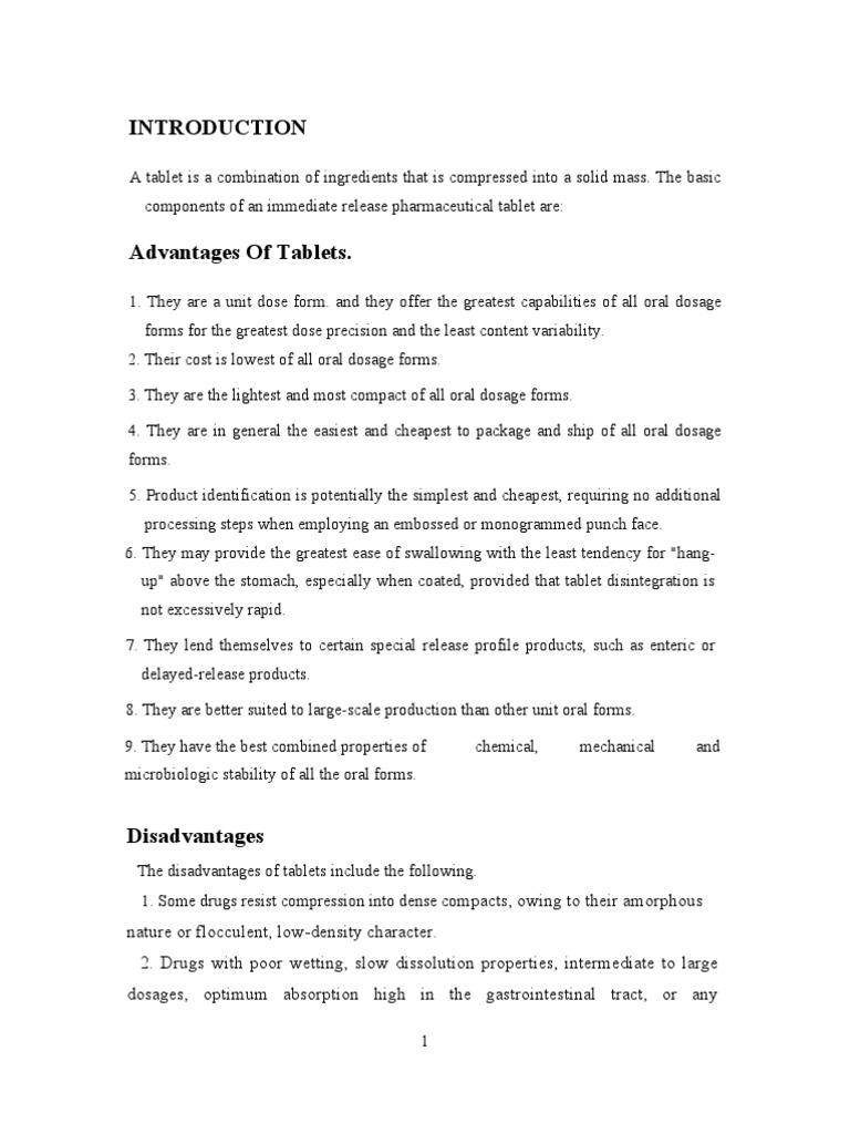 A Report On Tablets | Download Free PDF | Tablet (Pharmacy) | Materials