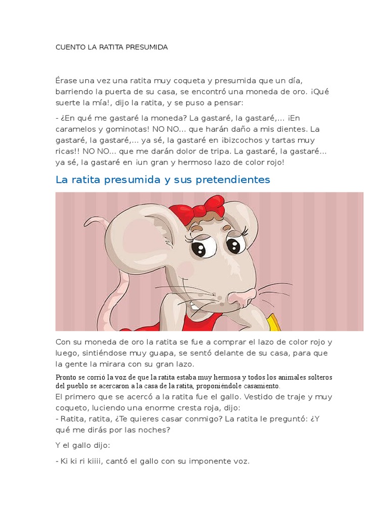 Cuento La Ratita Presumida | PDF | Ocio | Entretenimiento (general)