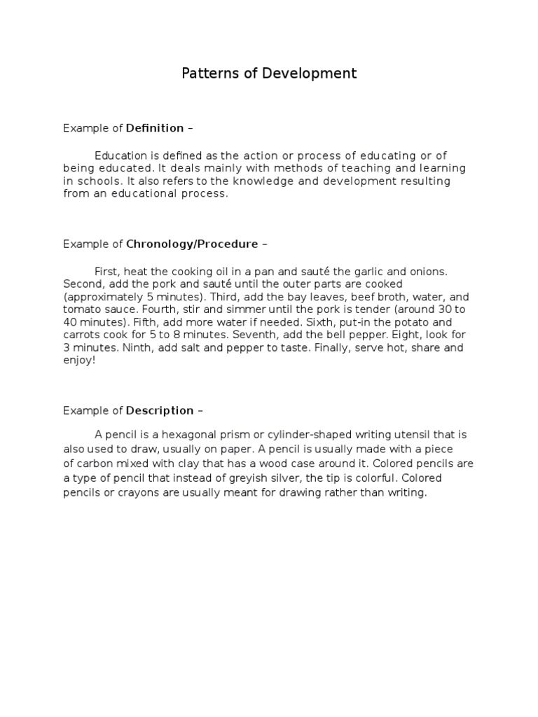 Patterns of Development Examples | PDF