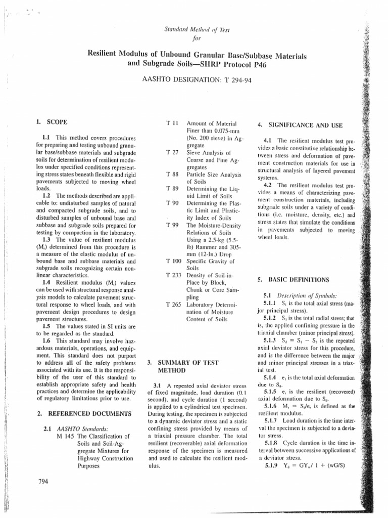 Aashto T 294-94 | PDF