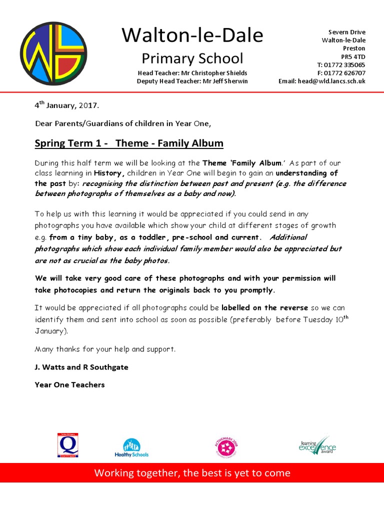 Photo Letter - Year 1 | PDF
