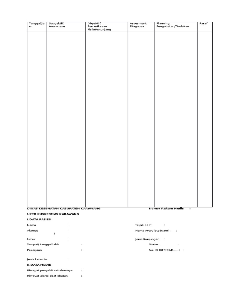 Format SOAP Rekam Medis | PDF