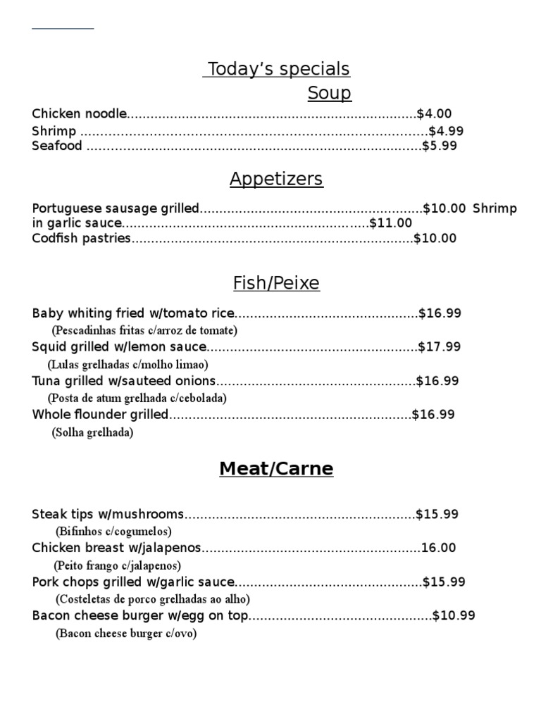 Wednesday Specials | PDF