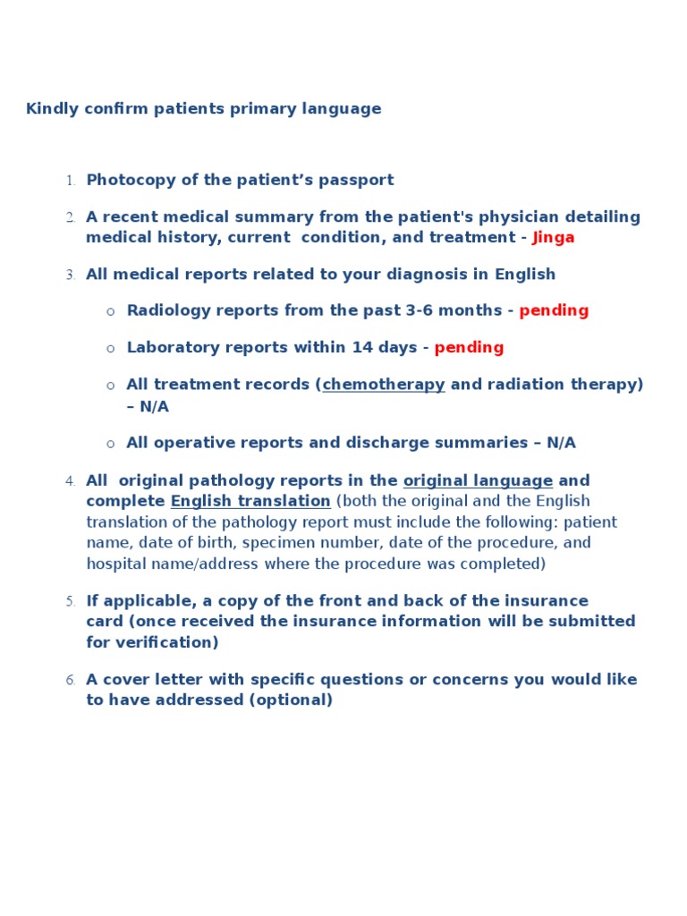 Patient Language Confirmation Checklist Pdf