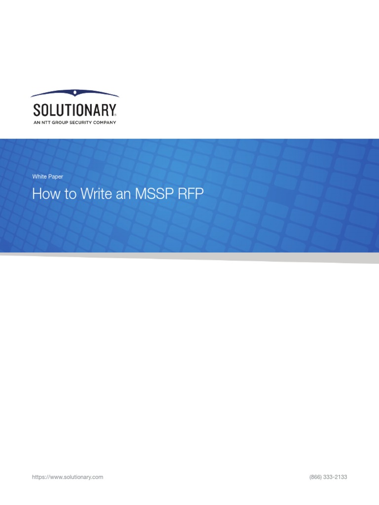 How To Write An MSSP RFP | PDF | Request For Proposal | Threat (Computer)
