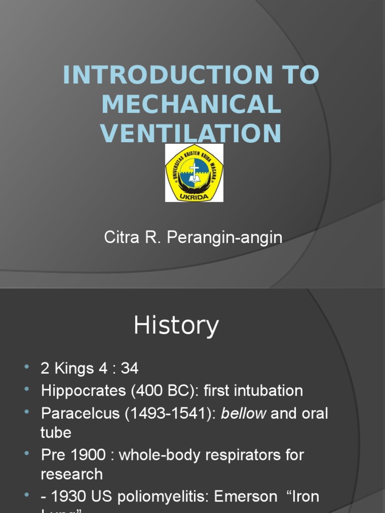 Introduction To Mechanical Ventilation | PDF | Breathing | Pulmonology