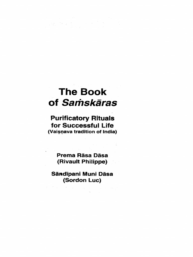 Book of Samskaras - Prema Rasa Das PDF | PDF