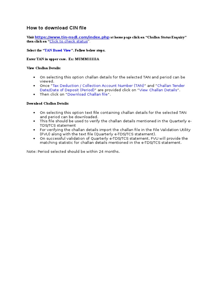 How To Download CIN File | PDF