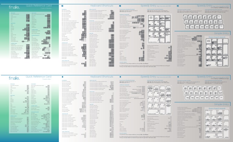 Finale Quick Reference Card | PDF | Interval (Music) | Computer Keyboard