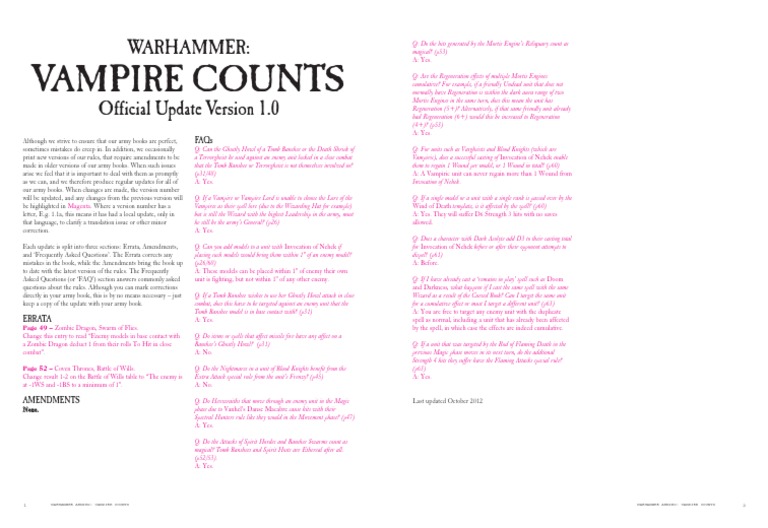Armybook - Vampire Counts 8th Ed v1.0 | PDF | Speculative Fiction | Fantasy