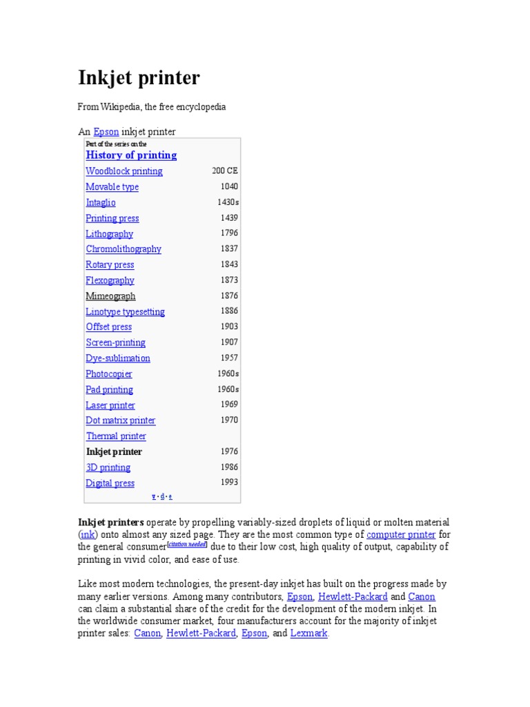 02 Inkjet Printer | PDF | Printer (Computing) | Printing