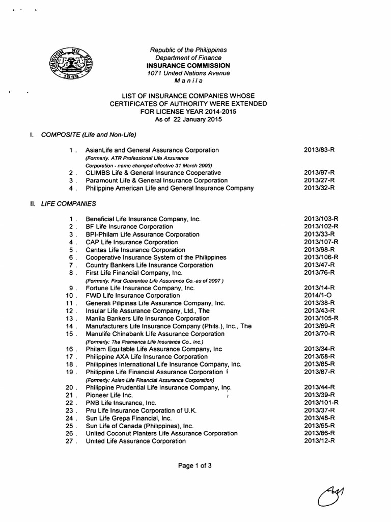 List of Insurance Company | PDF | Life Insurance | Financial Services ...