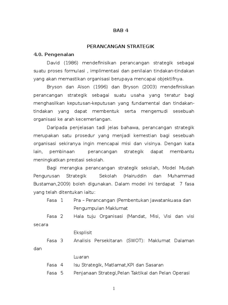 Contoh Bahan Pelan Strategik | PDF