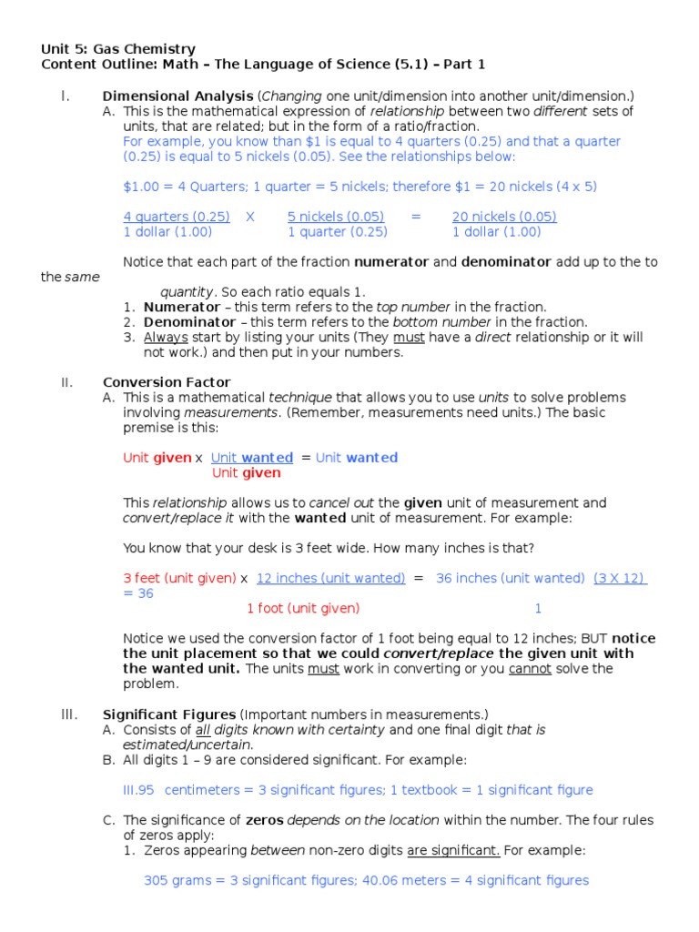 5 1 Math - The Language of Science | PDF | Fraction (Mathematics ...