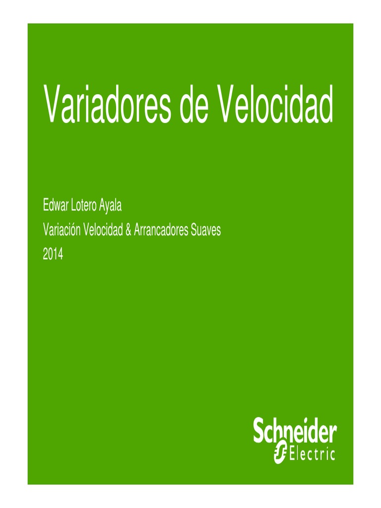 Variadores de Velocidad Schneider Electric | PDF | Ingenieria Eléctrica | Electromagnetismo