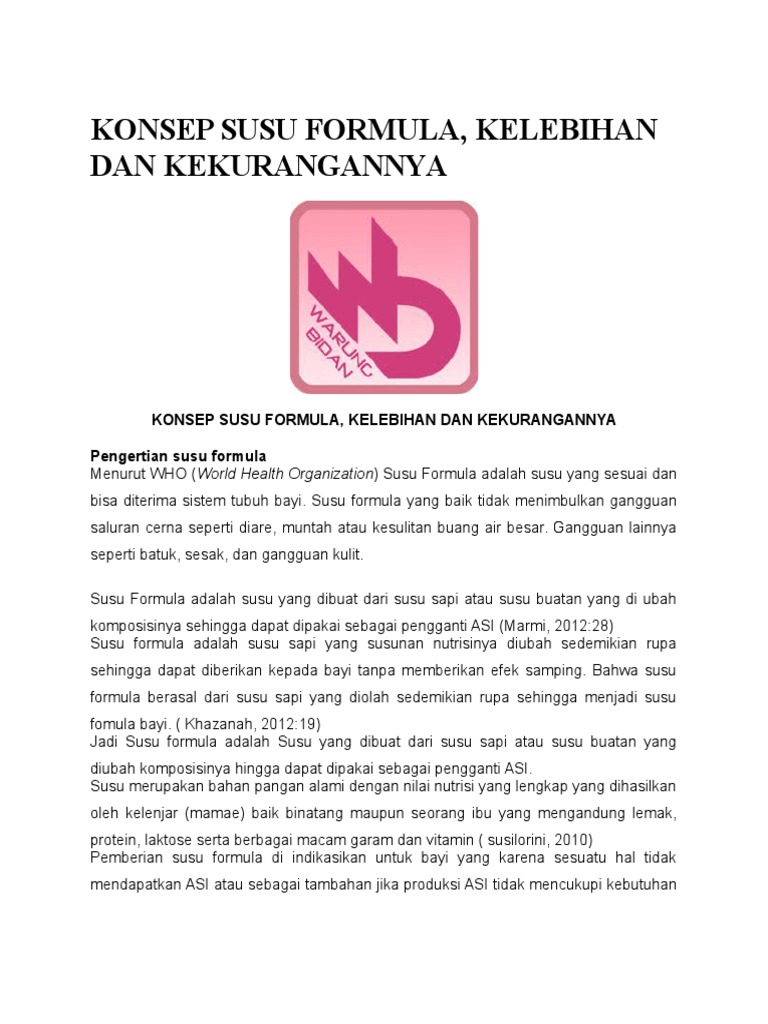 Pengertian dan Jenis Susu Formula | PDF | Kesehatan Holistik