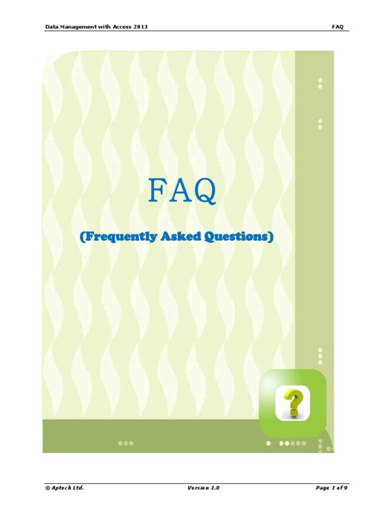 Frequently Asked Questions | PDF | Share Point | Databases