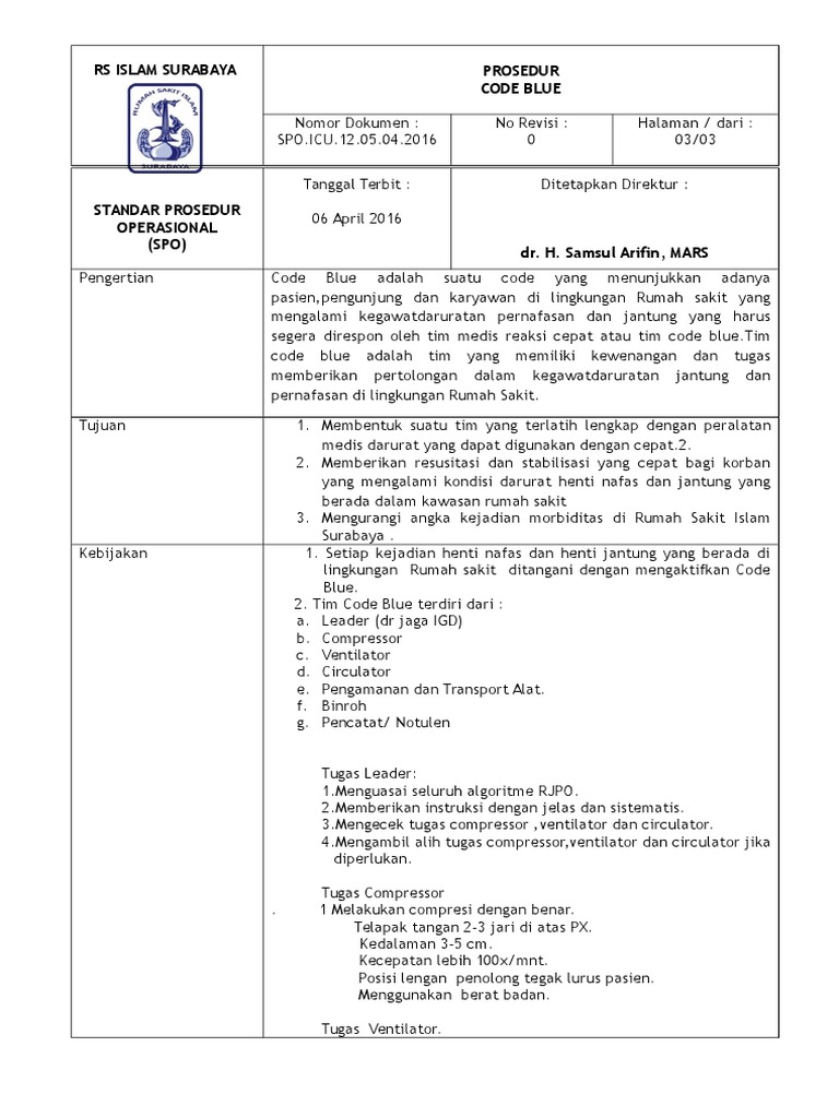 Spo Code Blue New | PDF