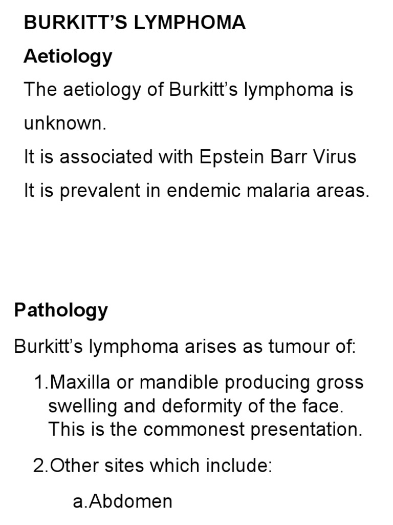 Burkitt S Lymphoma Pdf Lymphoma Lymphatic System