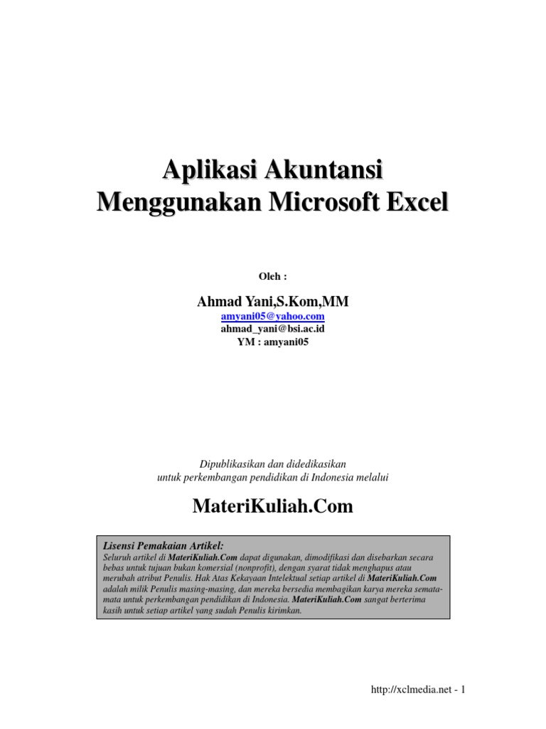 Akuntansi Excel untuk Pendidikan | PDF