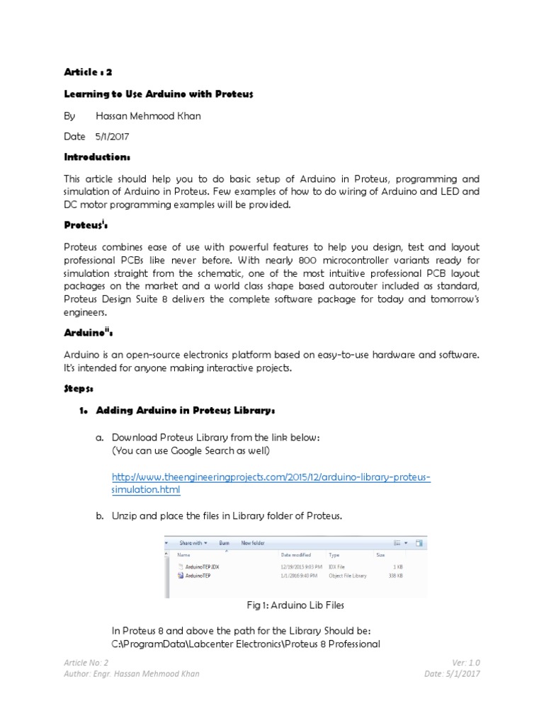 Proteus - Ardunio Programming For DC Motor | PDF | Arduino | Software