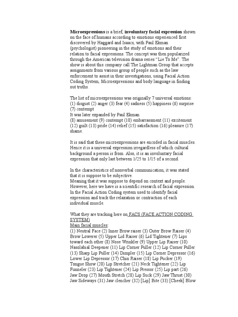 Decoding Microexpressions | PDF | Limbic System | Human Anatomy