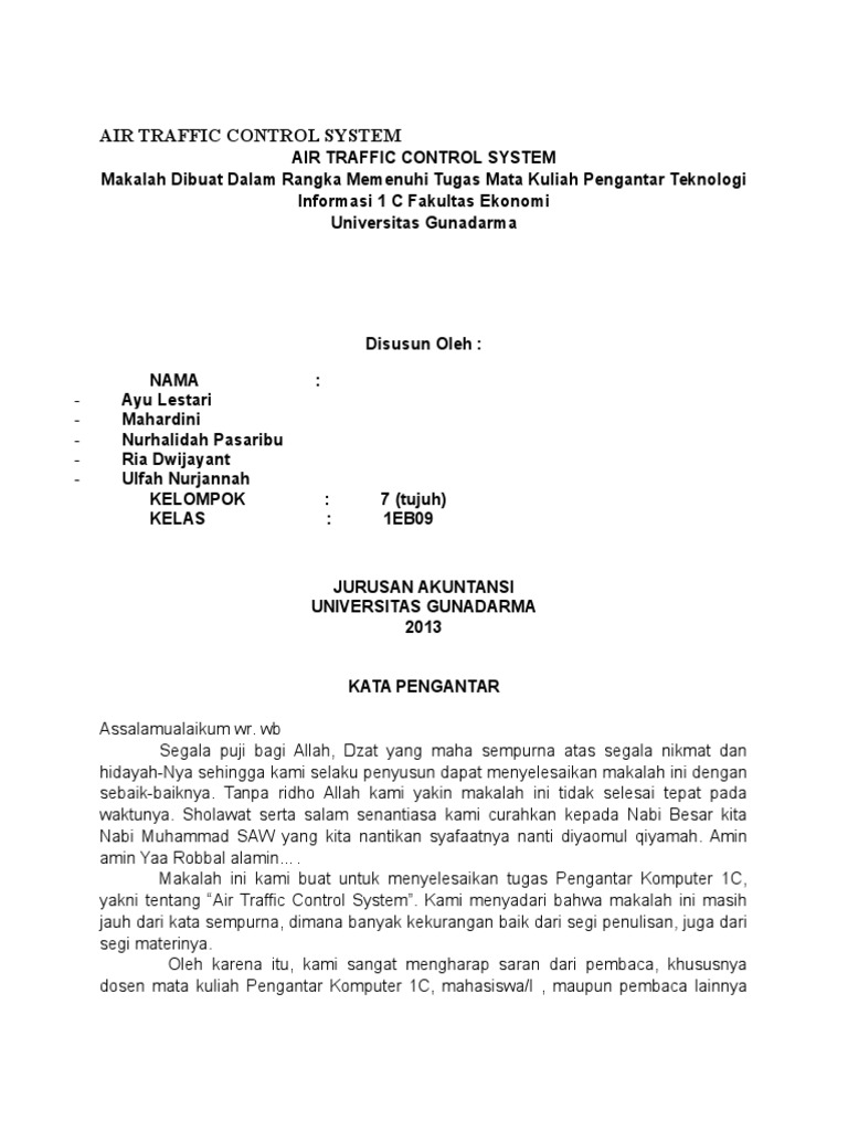Sistem Pengendalian Lalu Lintas Udara | PDF | Bisnis | Teknologi & Rekayasa