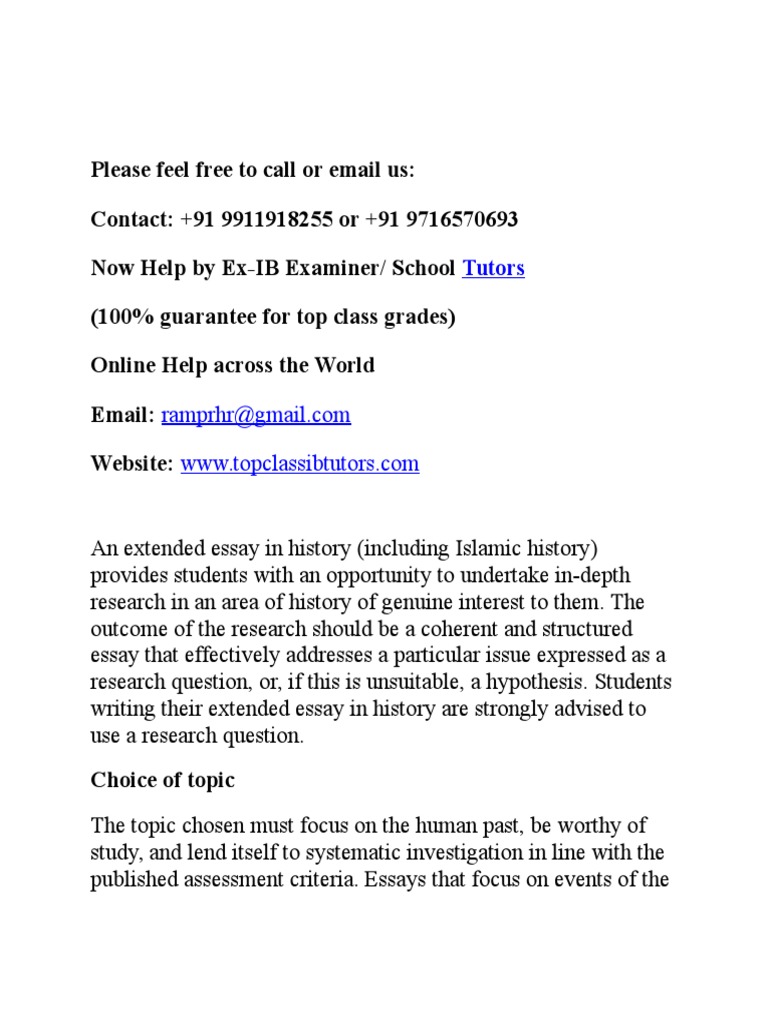 Guide to IB History Extended Essays | PDF | Essays | Argument