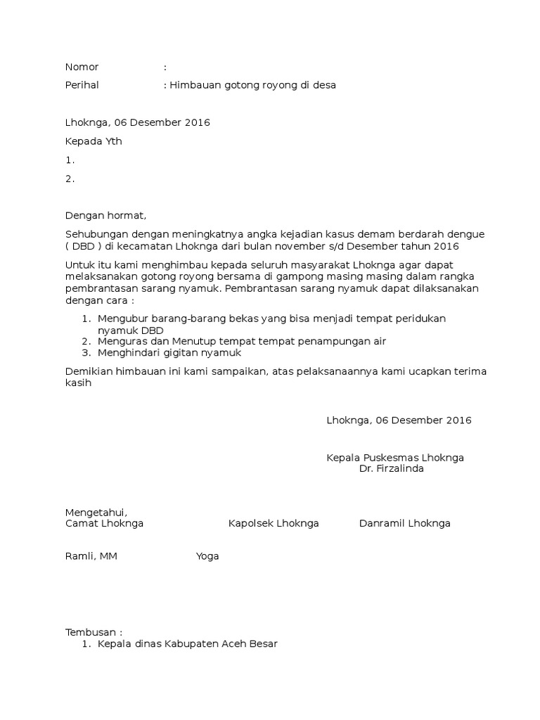 Surat Himbauan Goro | PDF