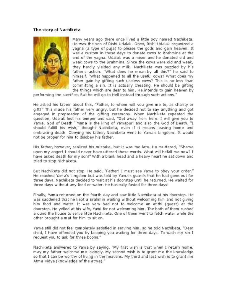 The Story of Nachiketa | PDF