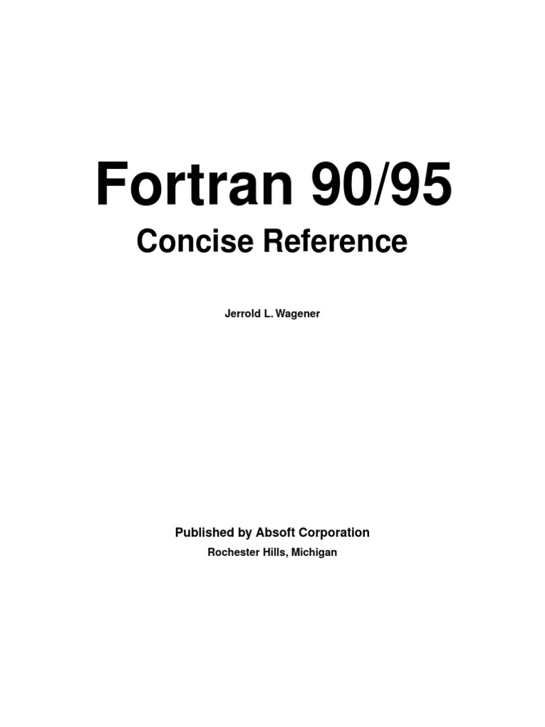 F95 Reference | PDF | Parameter (Computer Programming) | Subroutine