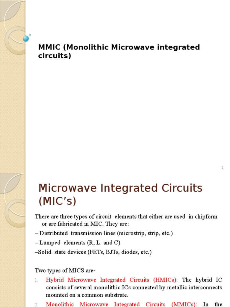 MMIC | PDF | Integrated Circuit | Semiconductor Device Fabrication