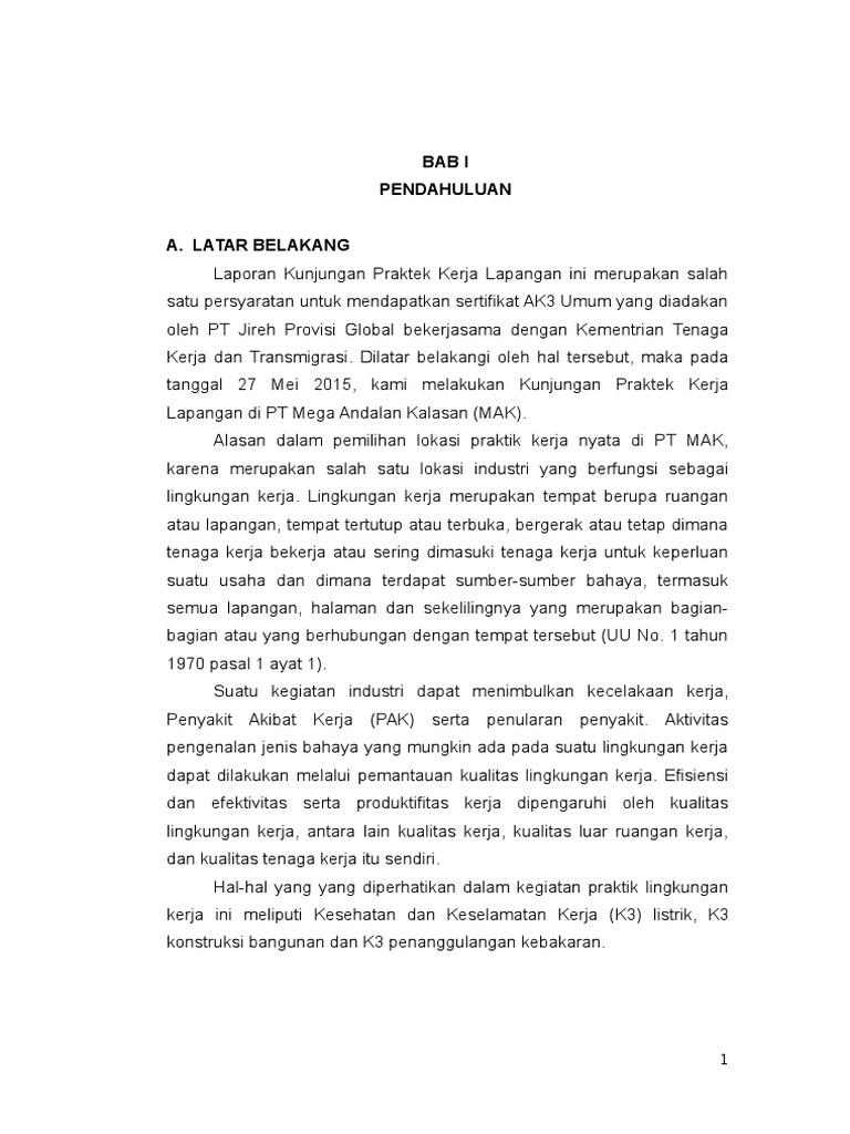 Contoh Hasil Inspeksi Di Perusahaan PT Mak | PDF