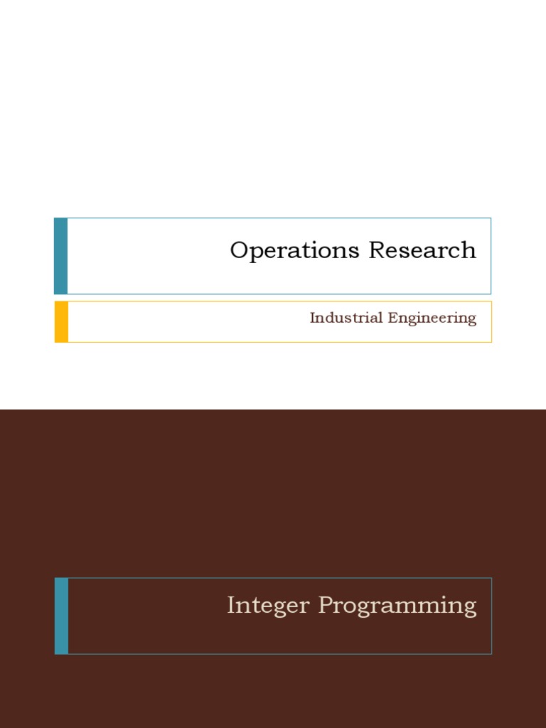 P10 - Integer Programming | PDF