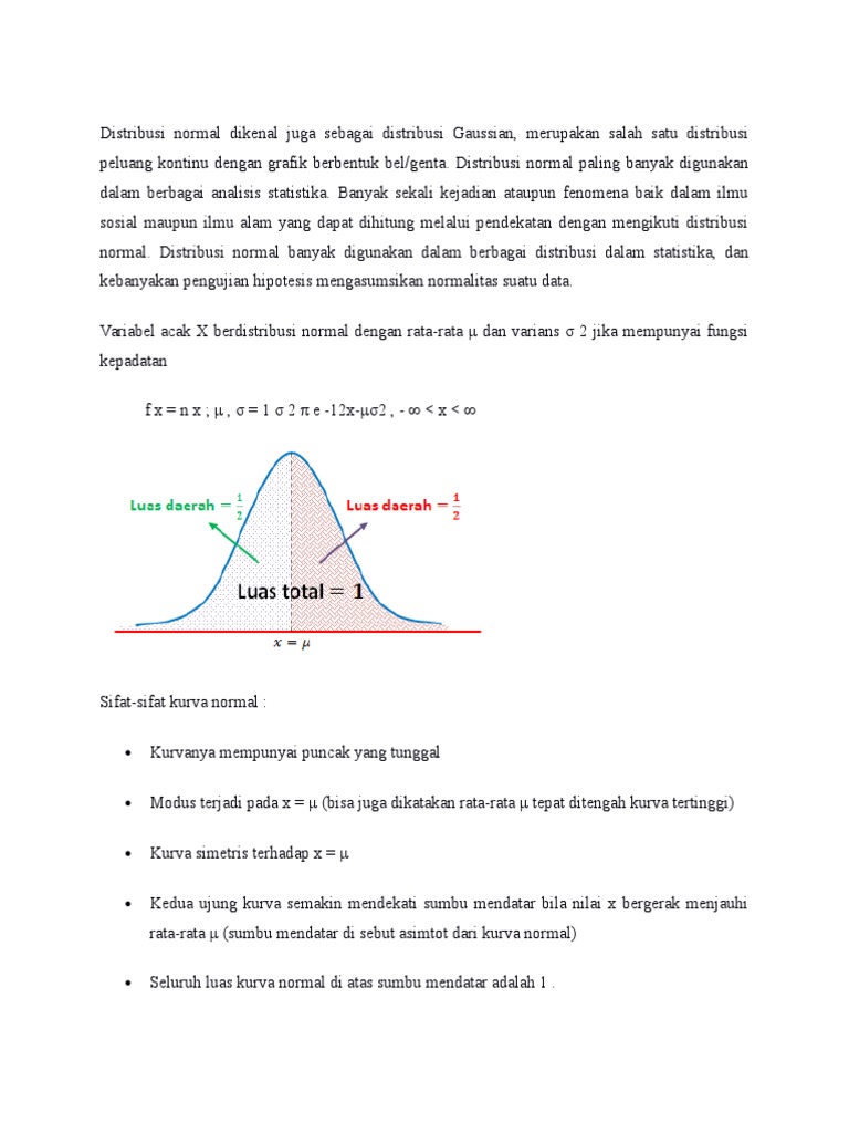 Distribusi Normal Dikenal Juga Sebagai Distribusi Gaussian | PDF ...