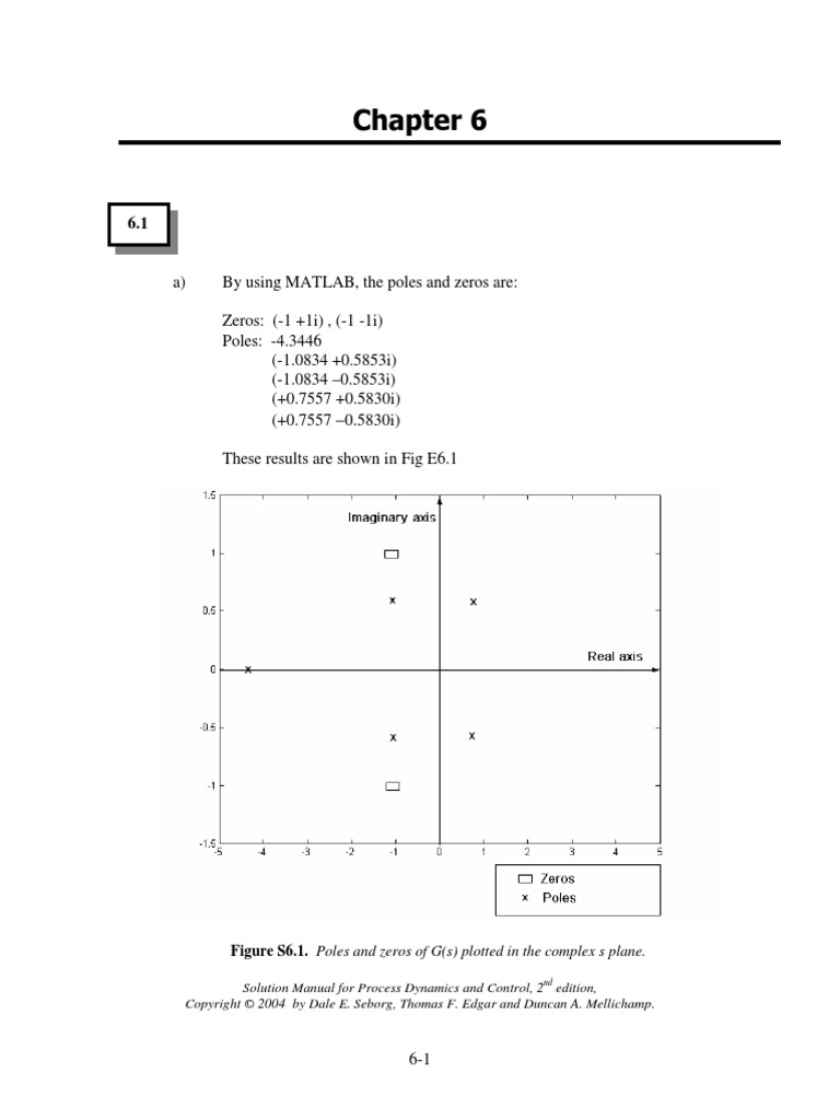 Process Dynamics and Control Seborg 2nd Ch06 PDF | PDF