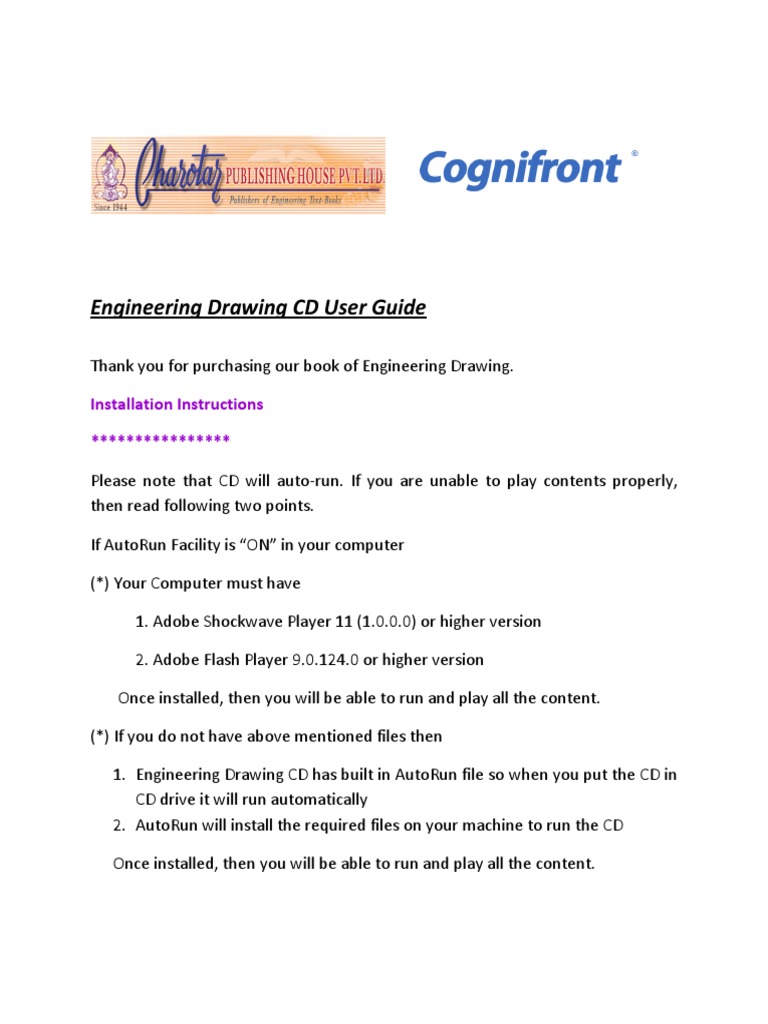Engineering Drawing CD Installation Guide | PDF | Computers ...