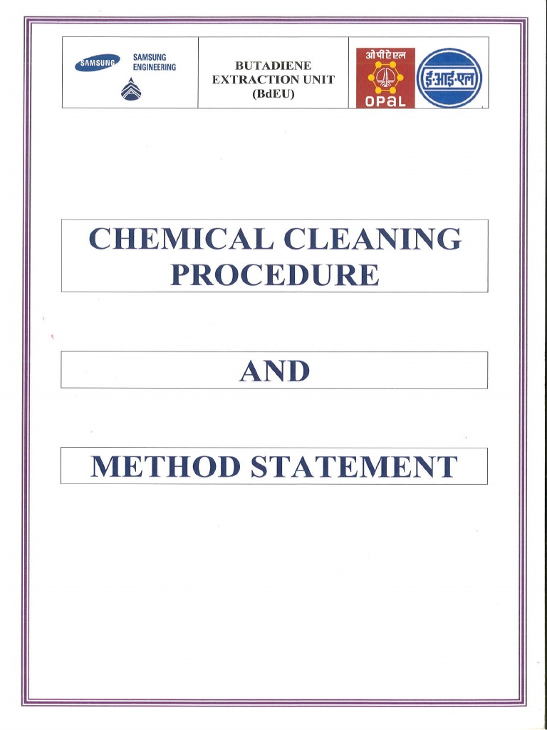 Chemical Cleaning Procedure BdEU UNIT & AU Dahej Site | PDF