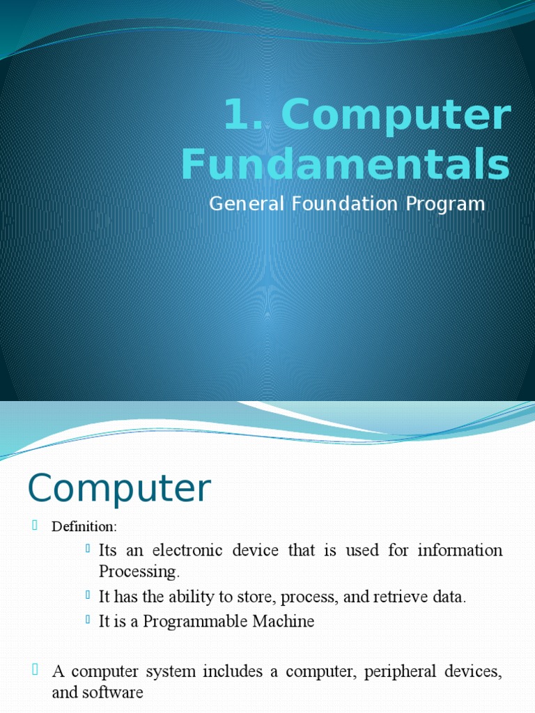 Computer Fundamentals-S1 | PDF