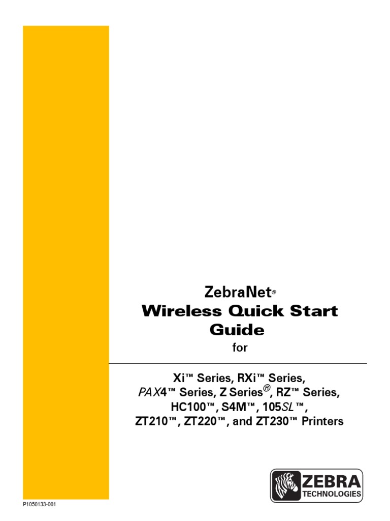 Wireless Quick Start Guide: Zebranet | PDF | Electrical Connector ...