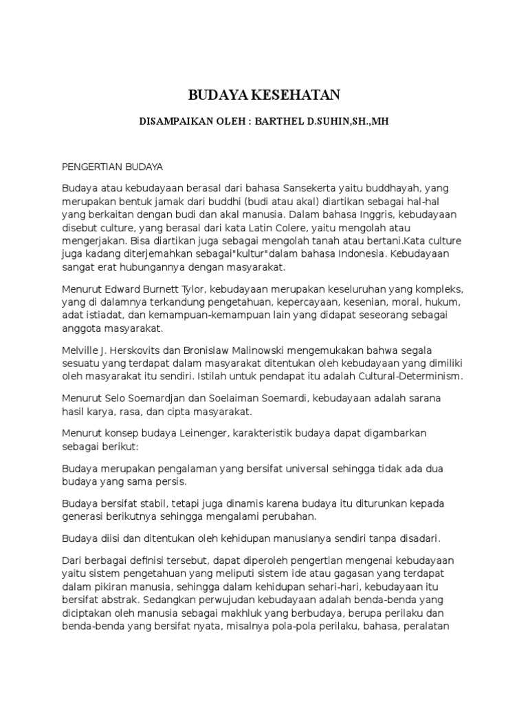 Budaya Kesehatan | PDF