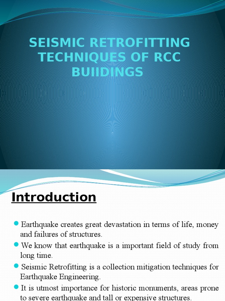 Seismic Retrofitting Techniques of RCC Buiidings | PDF | Fibre Reinforced Plastic | Concrete