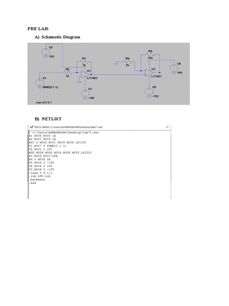 Pre Lab: A) Schematic Diagram | PDF | Teaching Methods & Materials