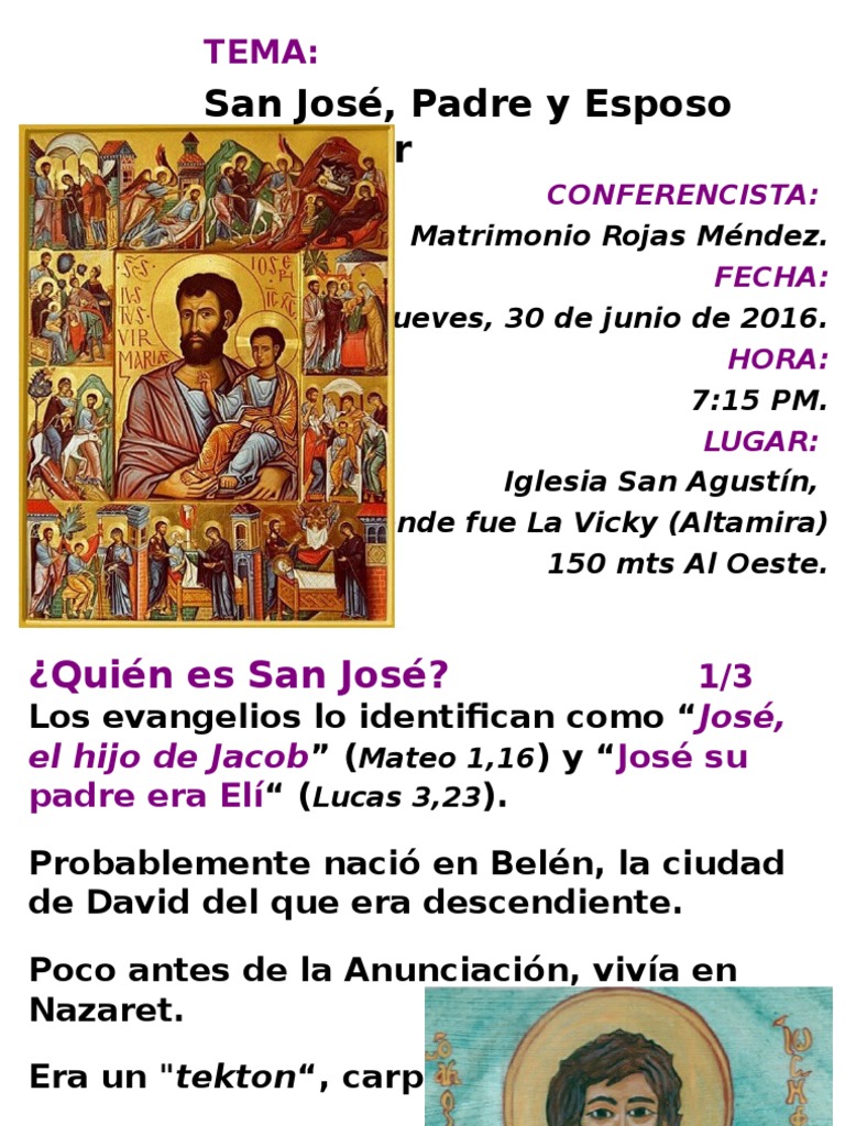 MC Jose Esposo Padre Ejemplar 2016 | PDF | San José | María, madre de Jesús