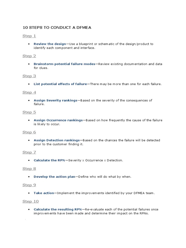DFMEA: 10 Essential Steps Guide | PDF | Systems Science | Systems ...