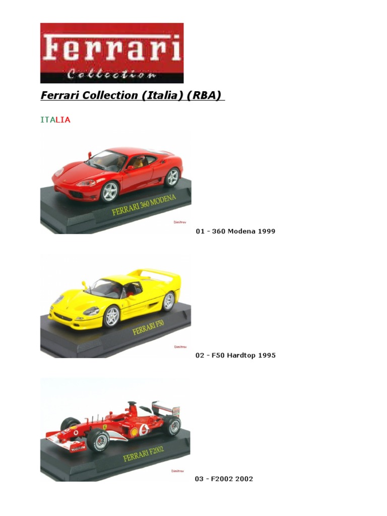 Coleccion Ferrari Collection Ixo Rba Italia | PDF